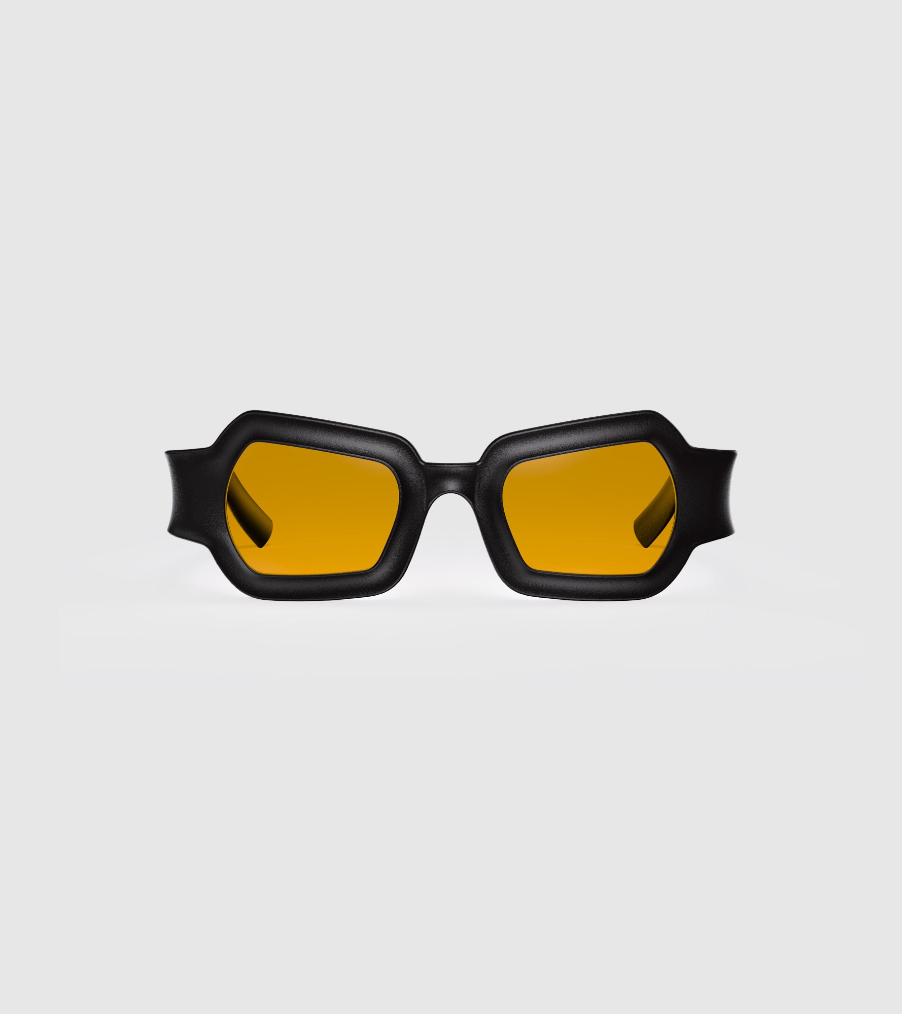 REFRAMD: Voyager black glasses with amber color lenses
